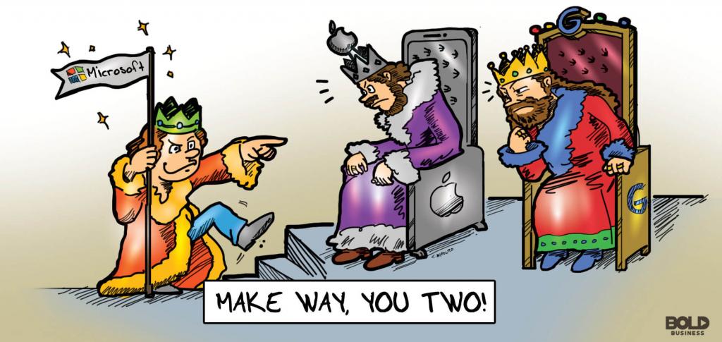 Microsoft Seems To Be Taking the Crown From Apple and Google Cartoon