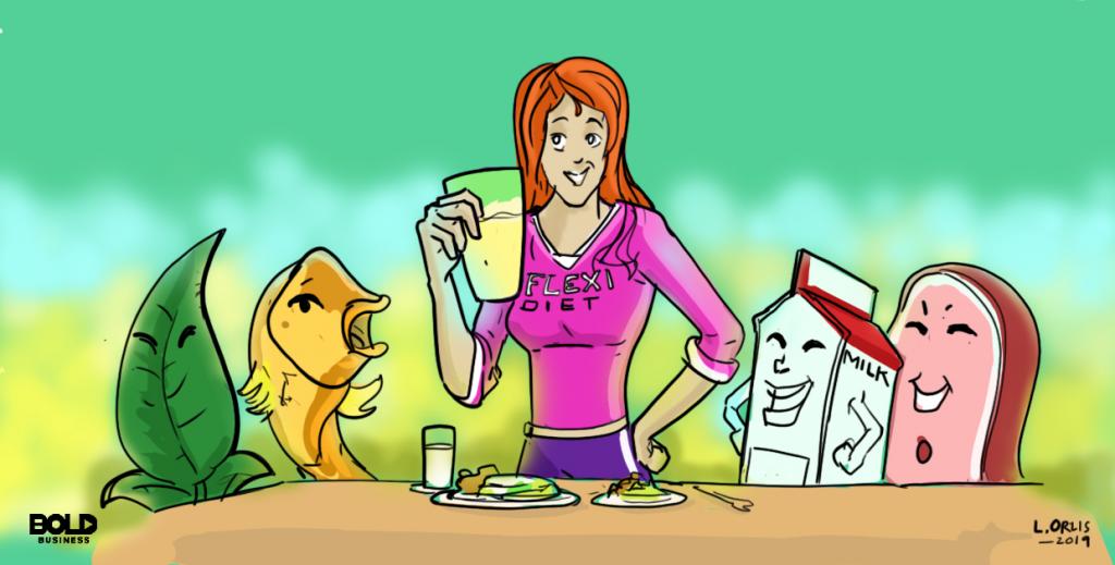 Flexitarian Diet Cartoon — It's a Diet that Can Potentially Save the Planet